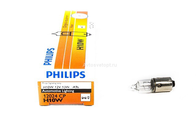 Автолампа 12V H10W 10W (BA9S) 12024CP PHILIPS купить оптом в Екатеринбурге